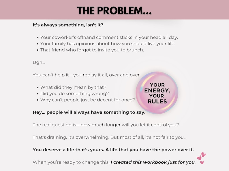 Let Them Workbook, Healthy Relationships Worksheets, Let Them Mentality ...