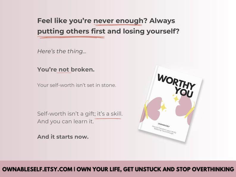Self Worth Worksheets for Building Self Esteem, Self Love Worksheets ...