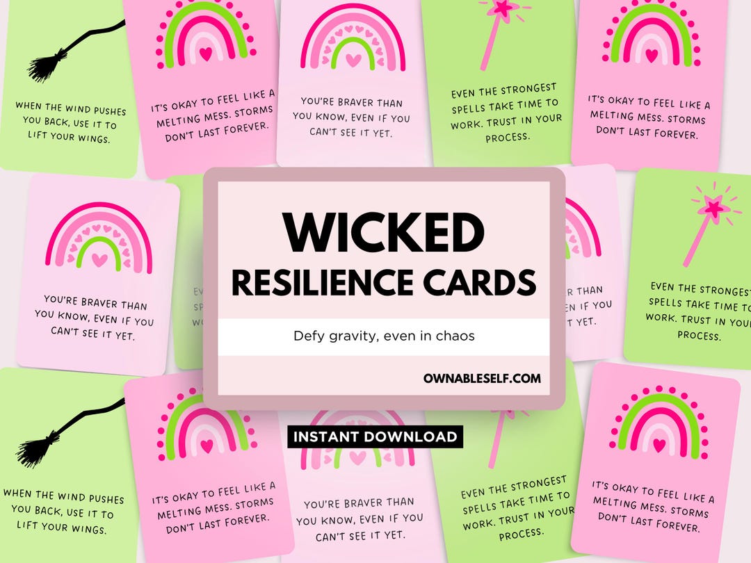 Wicked Movie Resilience Cards, Printable Inspirational Cards, Wicked ...