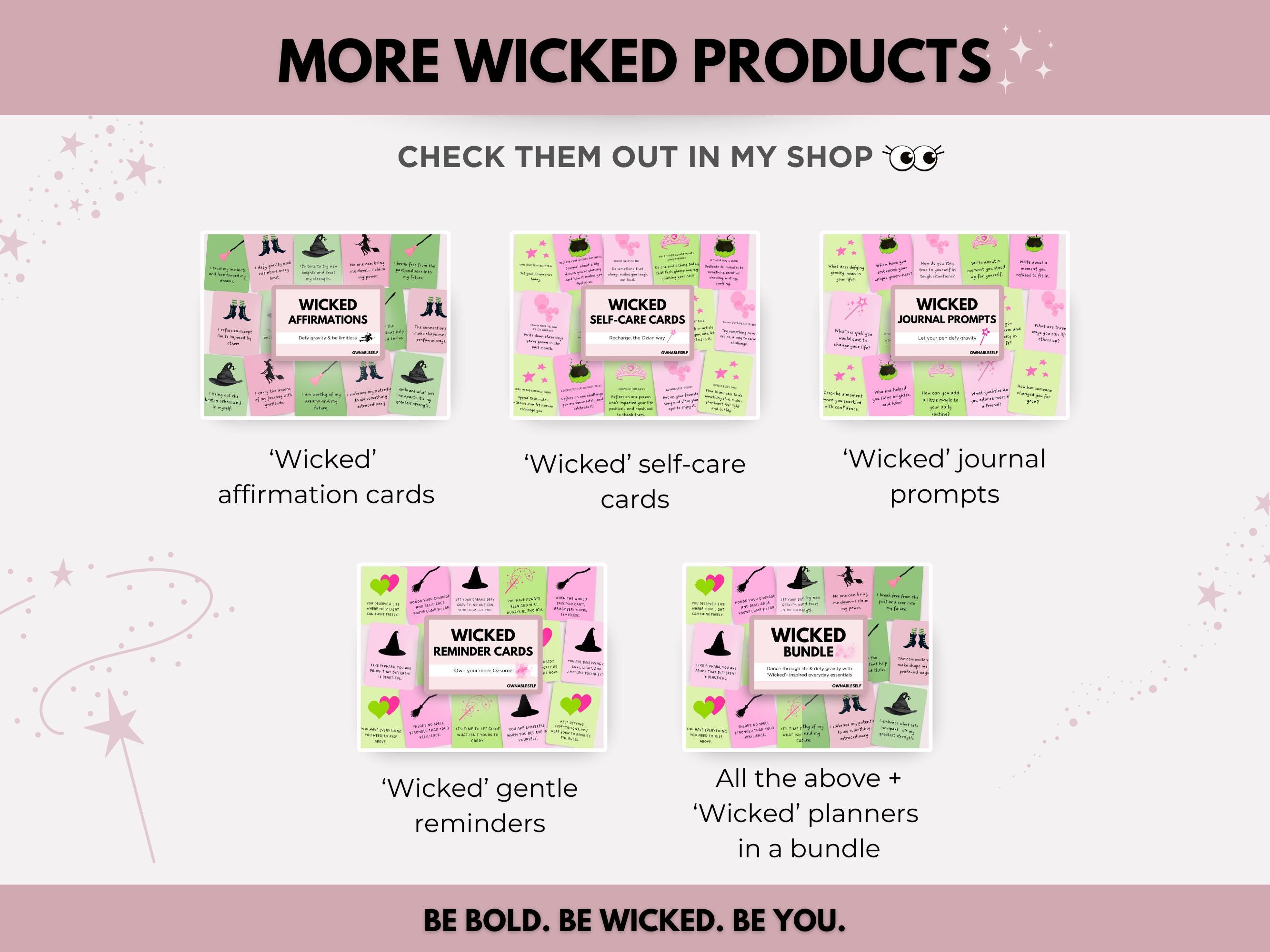 Wicked Planner Printable, Week on One Page, Undated Daily Schedule ...