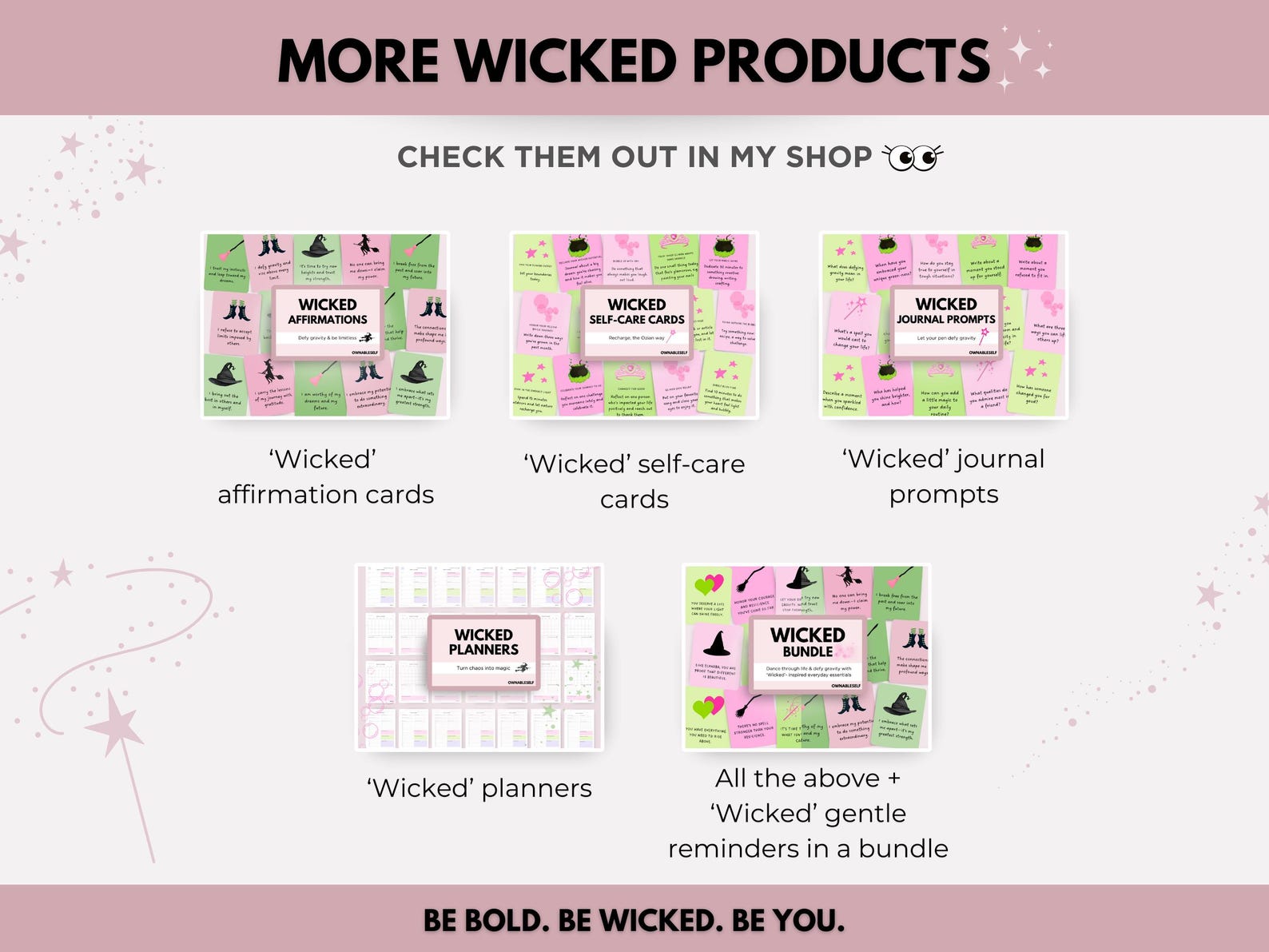 Wicked Gentle Reminders, Wicked Affirmation Cards, Wicked Movie ...