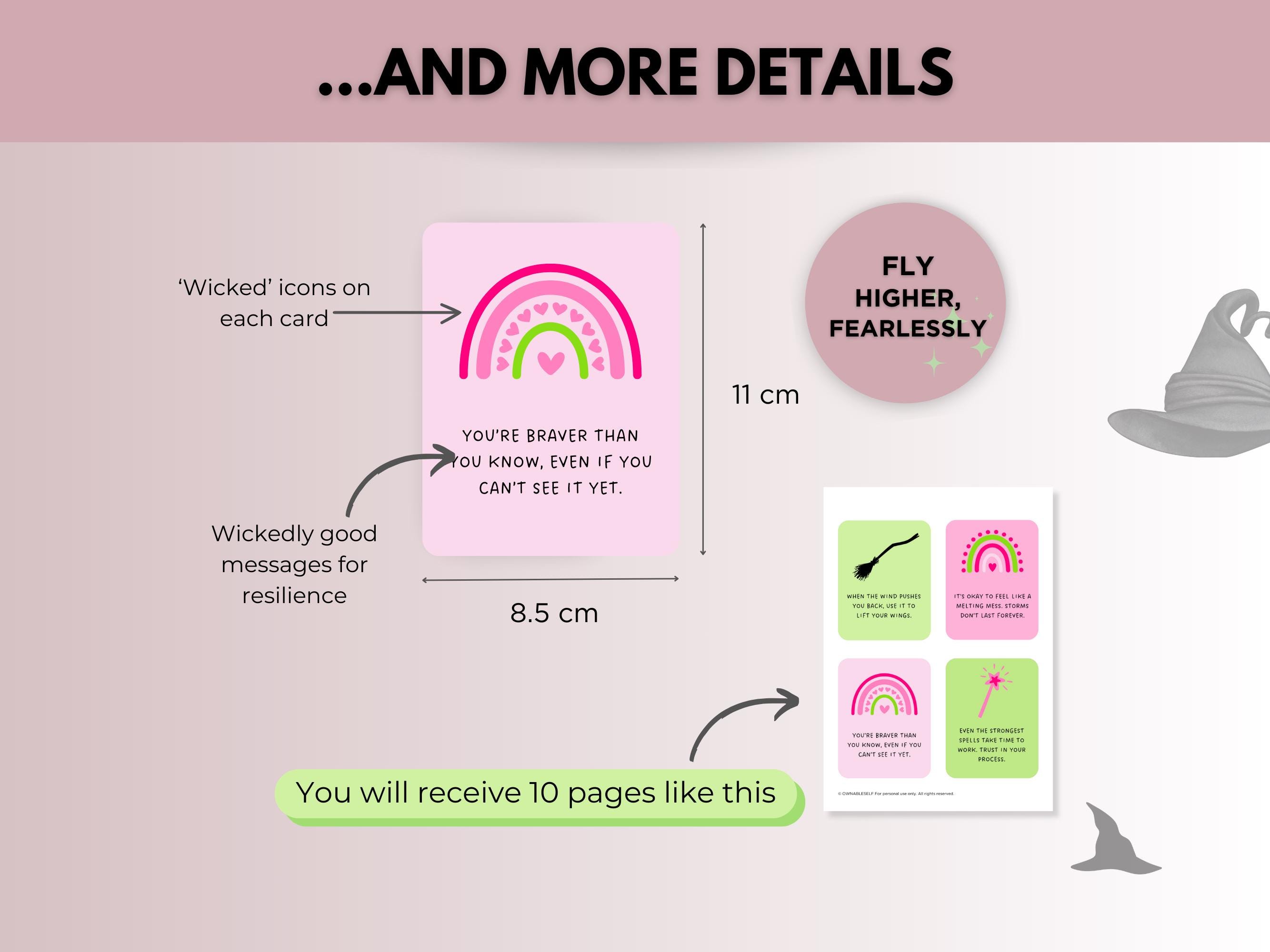 Wicked Movie Resilience Cards, Printable Inspirational Cards, Wicked ...