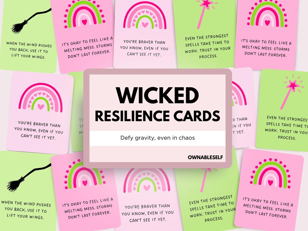 Wicked Movie Resilience Cards, Printable Inspirational Cards, Wicked ...
