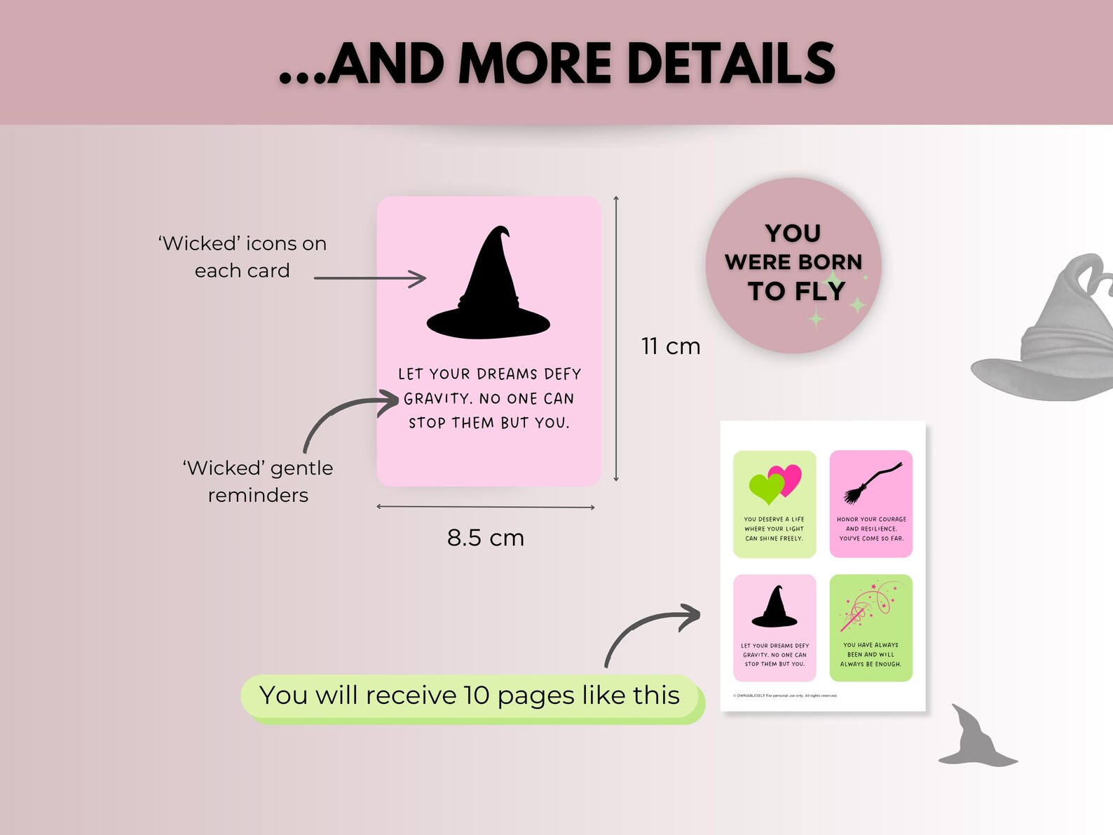 Wicked Gentle Reminders, Wicked Affirmation Cards, Wicked Movie ...