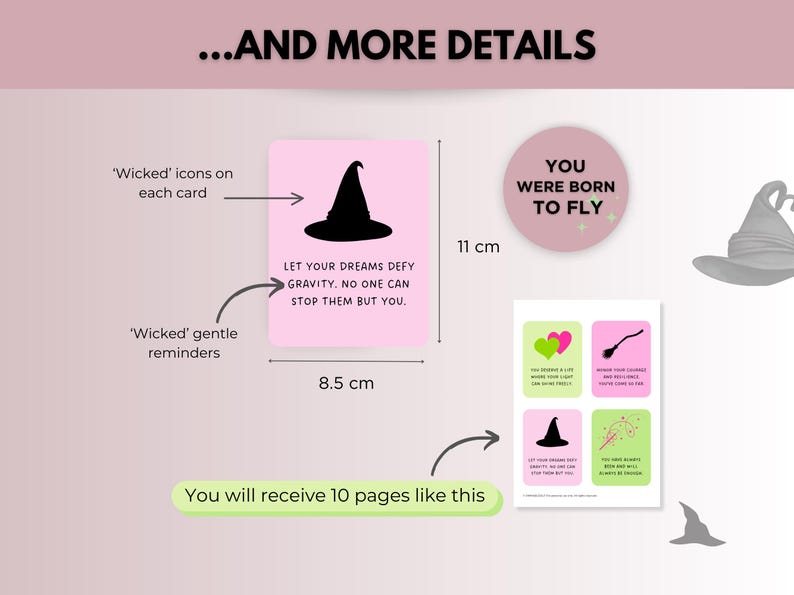 Wicked Gentle Reminders, Wicked Affirmation Cards, Wicked Movie ...