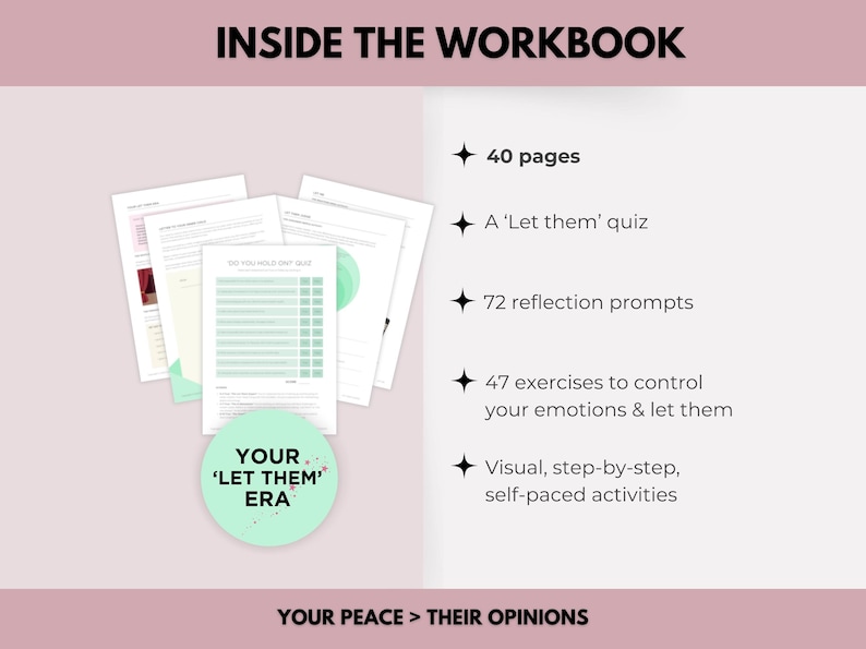 Let Them Workbook, Healthy Relationships Worksheets, Let Them Mentality ...
