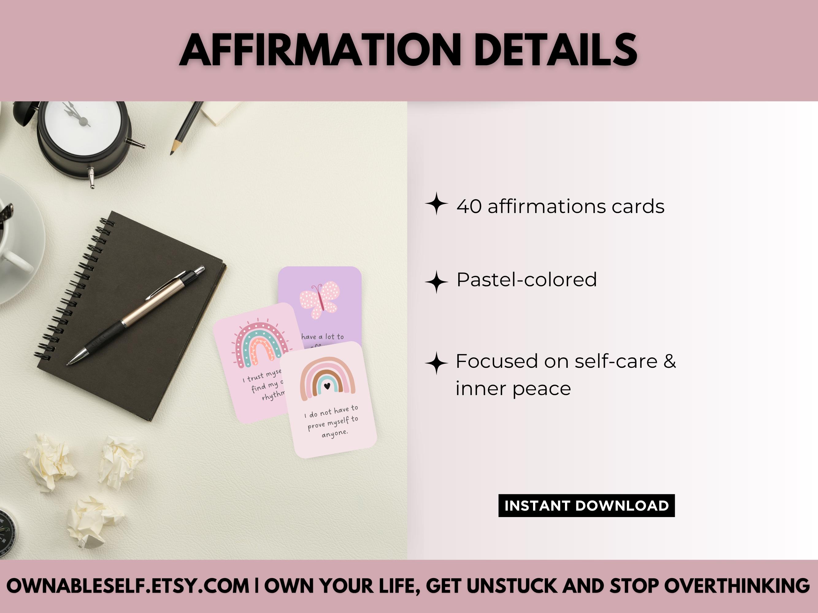 Affirmation Cards Printable, Positive Quote Flash Cards for Women ...
