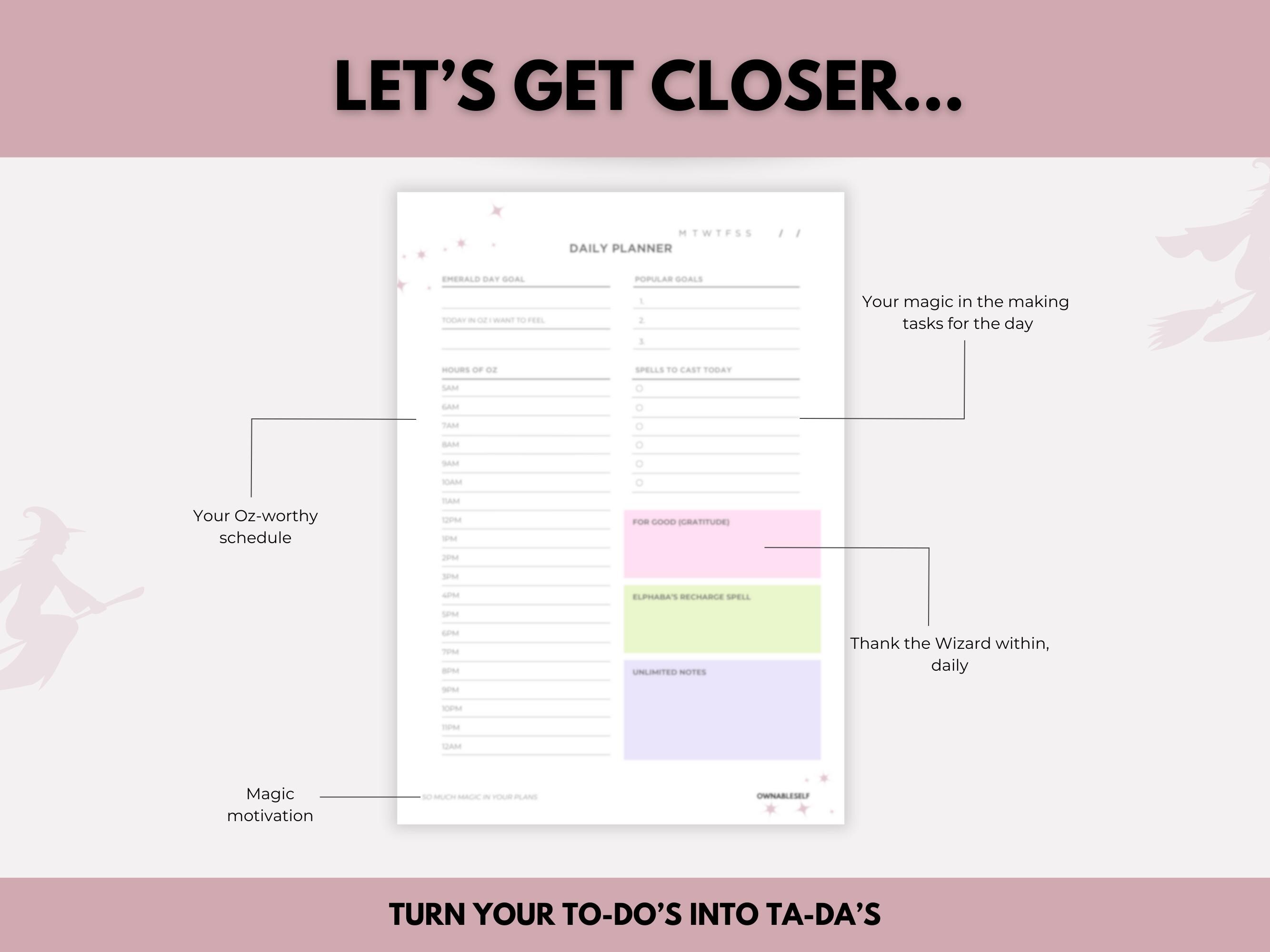 Wicked Planner Printable, Week on One Page, Undated Daily Schedule ...