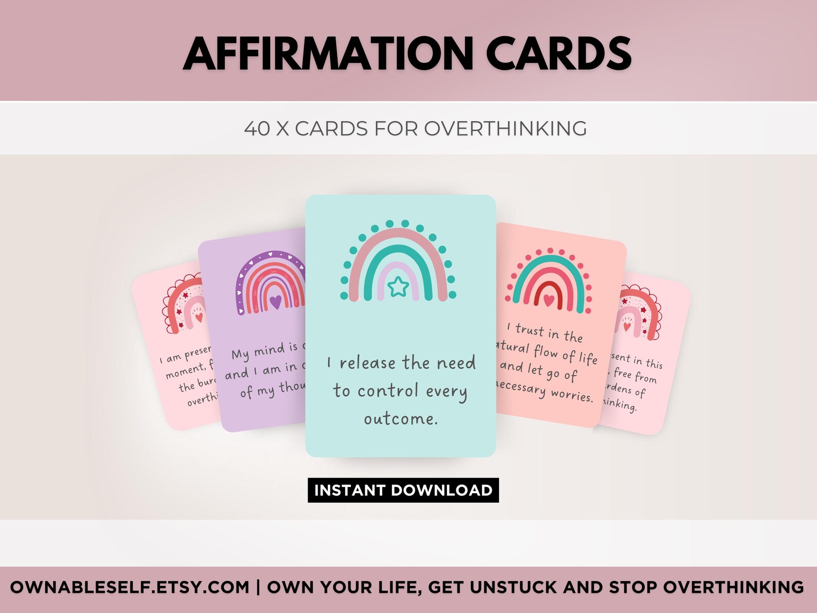 Affirmations for Anxiety, Overthinking Help, Calming Mantras for ...