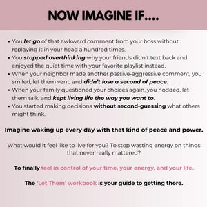 Let Them Workbook, Healthy Relationships Worksheets, Let Them Mentality ...
