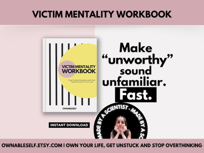 Victim Mindset Workbook, Heal From Trauma Worksheet, Stop Wasting Your ...