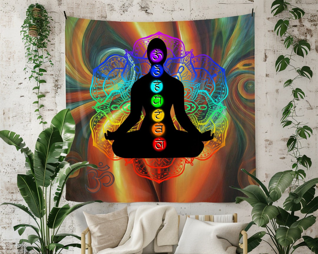 Body Chakras Tapestry: Yoga Meditation Room Decor - Etsy