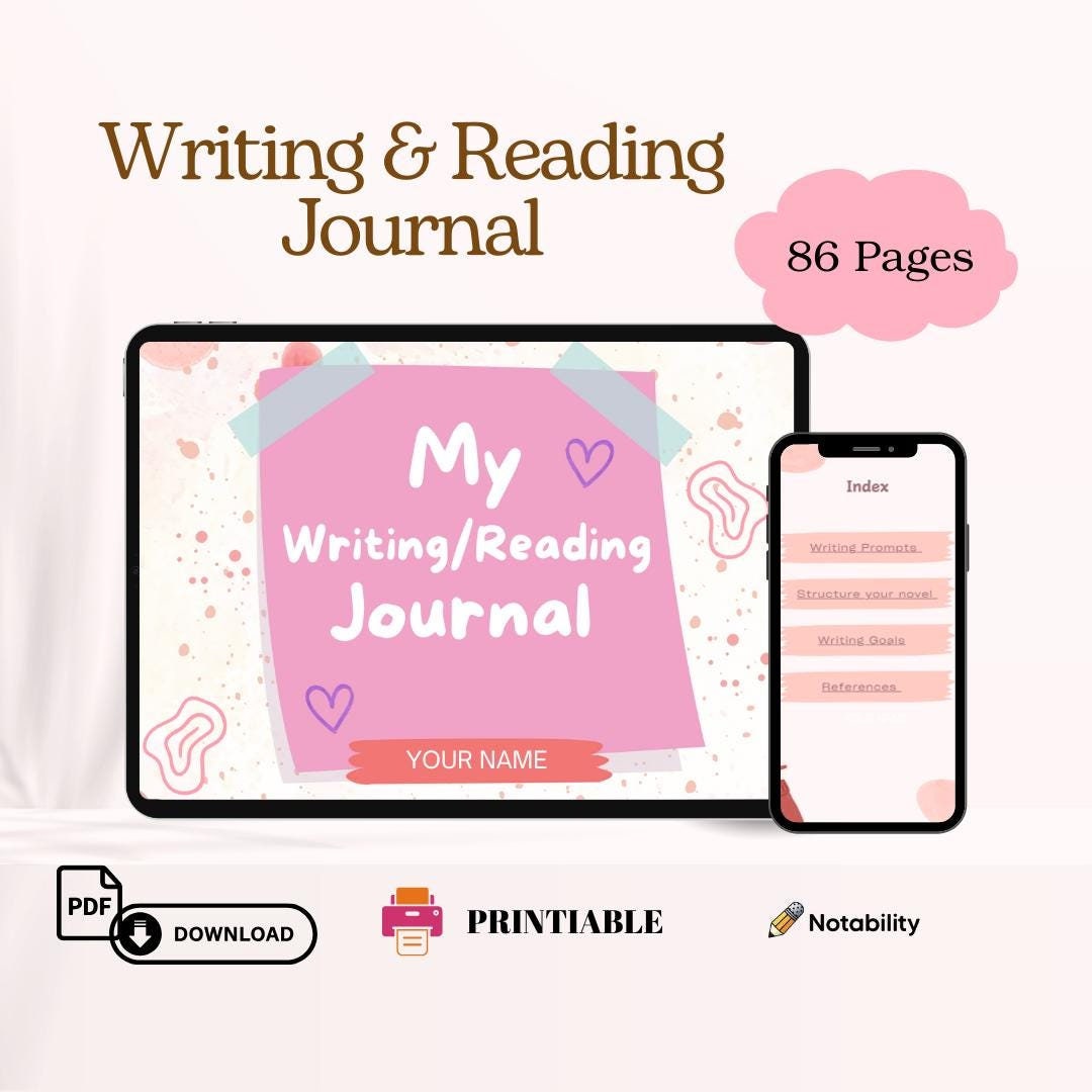 Digital Writing Reading Journal, Writing Prompts, Digital Diary ...