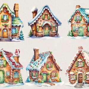Gingerbread House Watercolor Christmas Clipart PNG, Christmas Junk ...