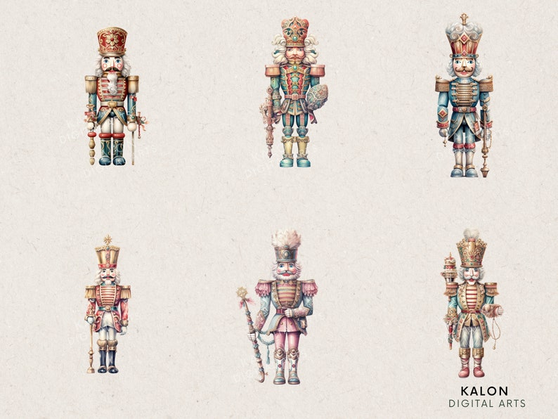 Pastel Christmas Nutcracker PNG SVG Clipart Bundle, Card Making ...