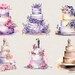 Wedding Cake Watercolor Clipart Bundle, Sweets Clipart, Dessert PNG ...