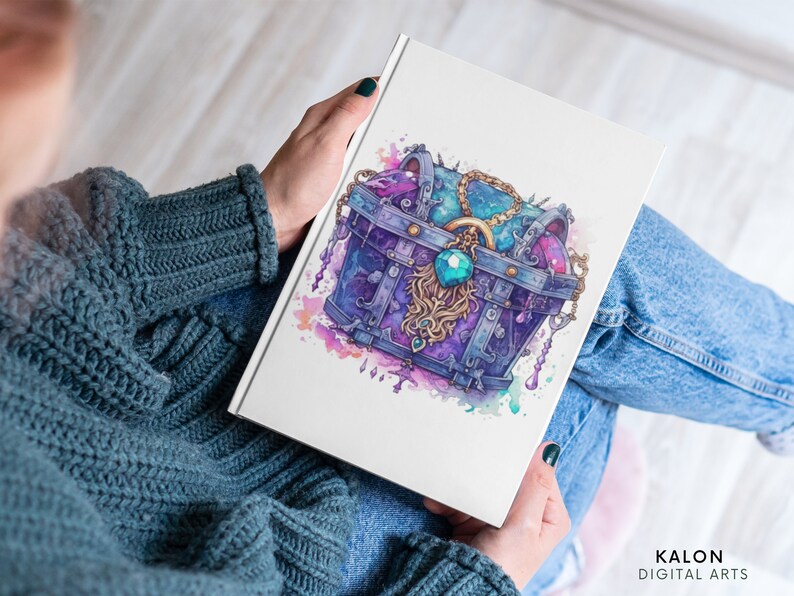 Treasure Chest Watercolor Clipart Bundle, Fantasy Treasure Clip Art ...