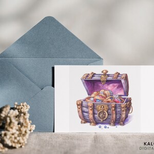 Treasure Chest Watercolor Clipart Bundle, Fantasy Treasure Clip Art ...