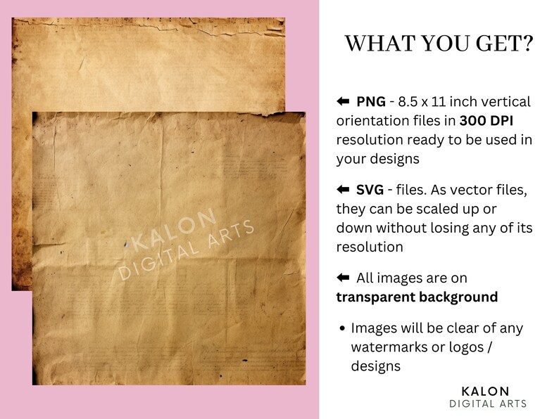 Vintage Paper Texture SVG Junk Journal Digital Pages PNG - Etsy