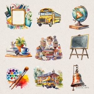 Back to School PNG Clipart Bundle, Teacher SVG Graphics, School SVG ...