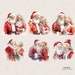 Santa and Mrs Claus Watercolor Clipart Bundle PNG for Sublimation, Pink ...