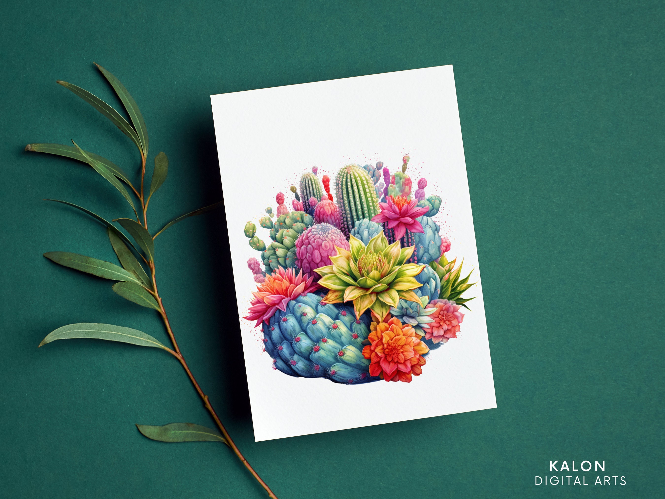 Desert Cactus Watercolor Clipart Bundle Succulent Plants PNG - Etsy