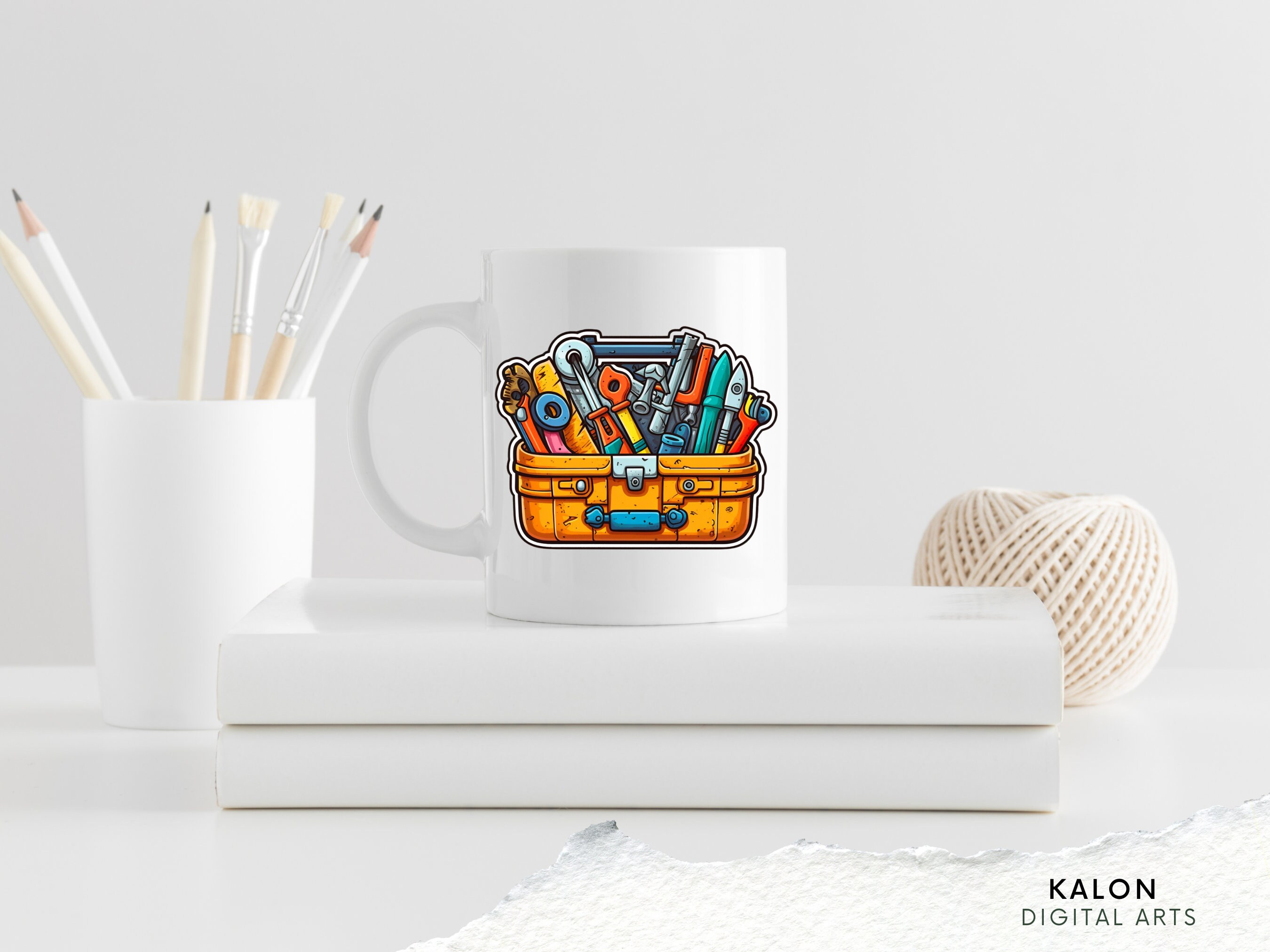 Watercolor Toolbox Clipart Bundle, Wall Art Decoration, Toolbox PNG ...