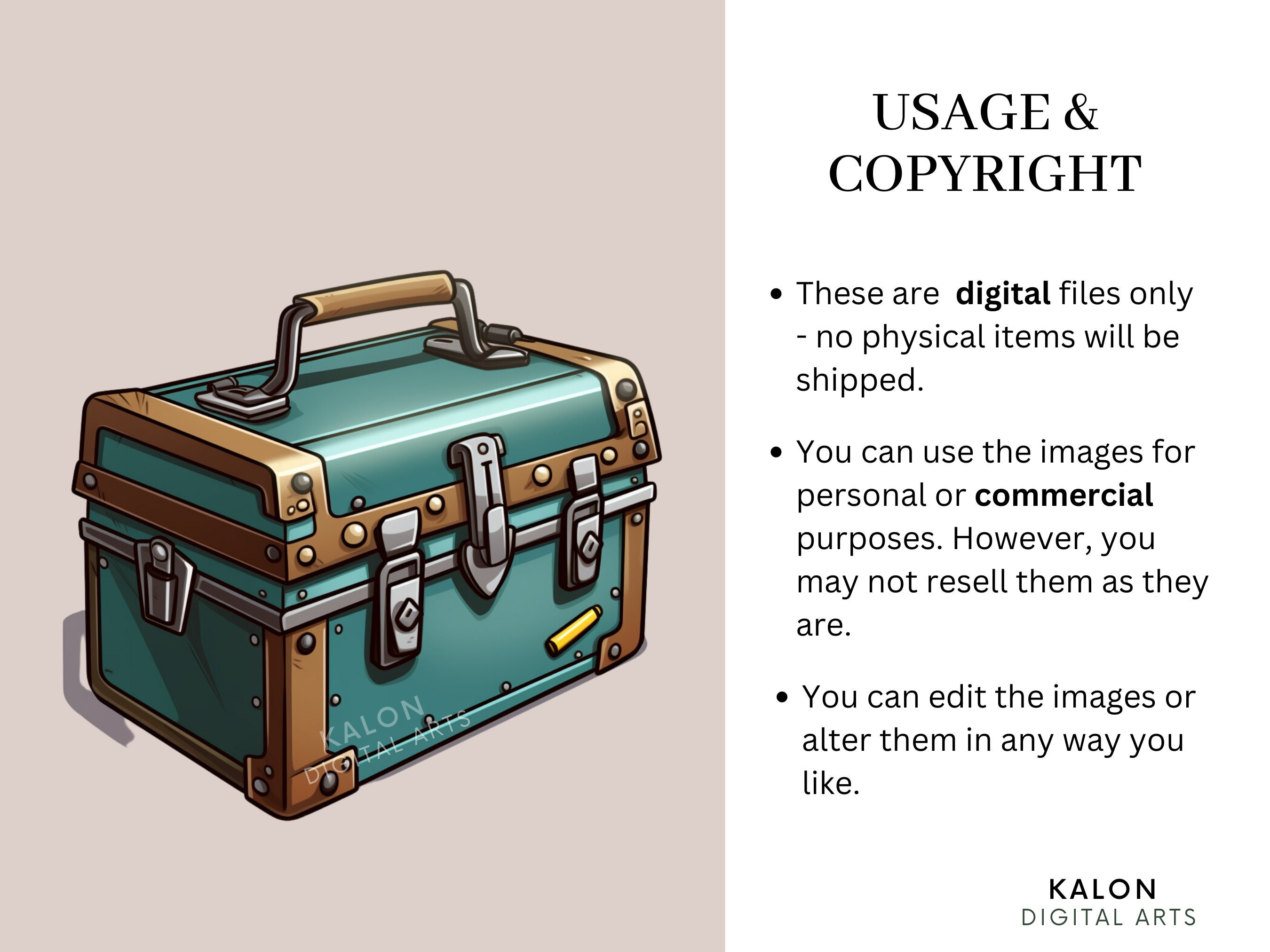 Watercolor Toolbox Clipart Bundle, Wall Art Decoration, Toolbox PNG ...