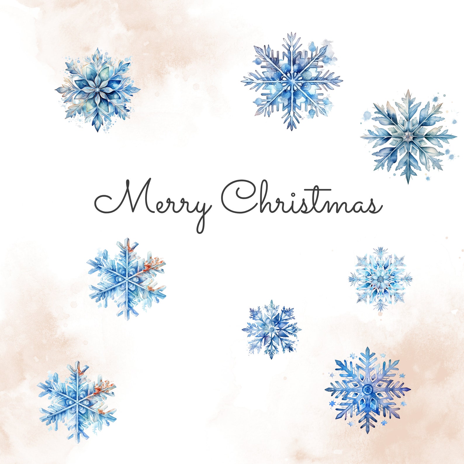 Snowflake Watercolor Clipart Bundle Winter Snowflake - Etsy