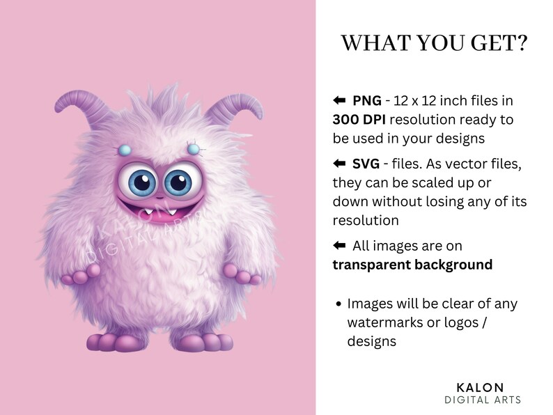 Cute Monster Watercolor Clipart Bundle, Kawaii Monster PNG Sublimation ...