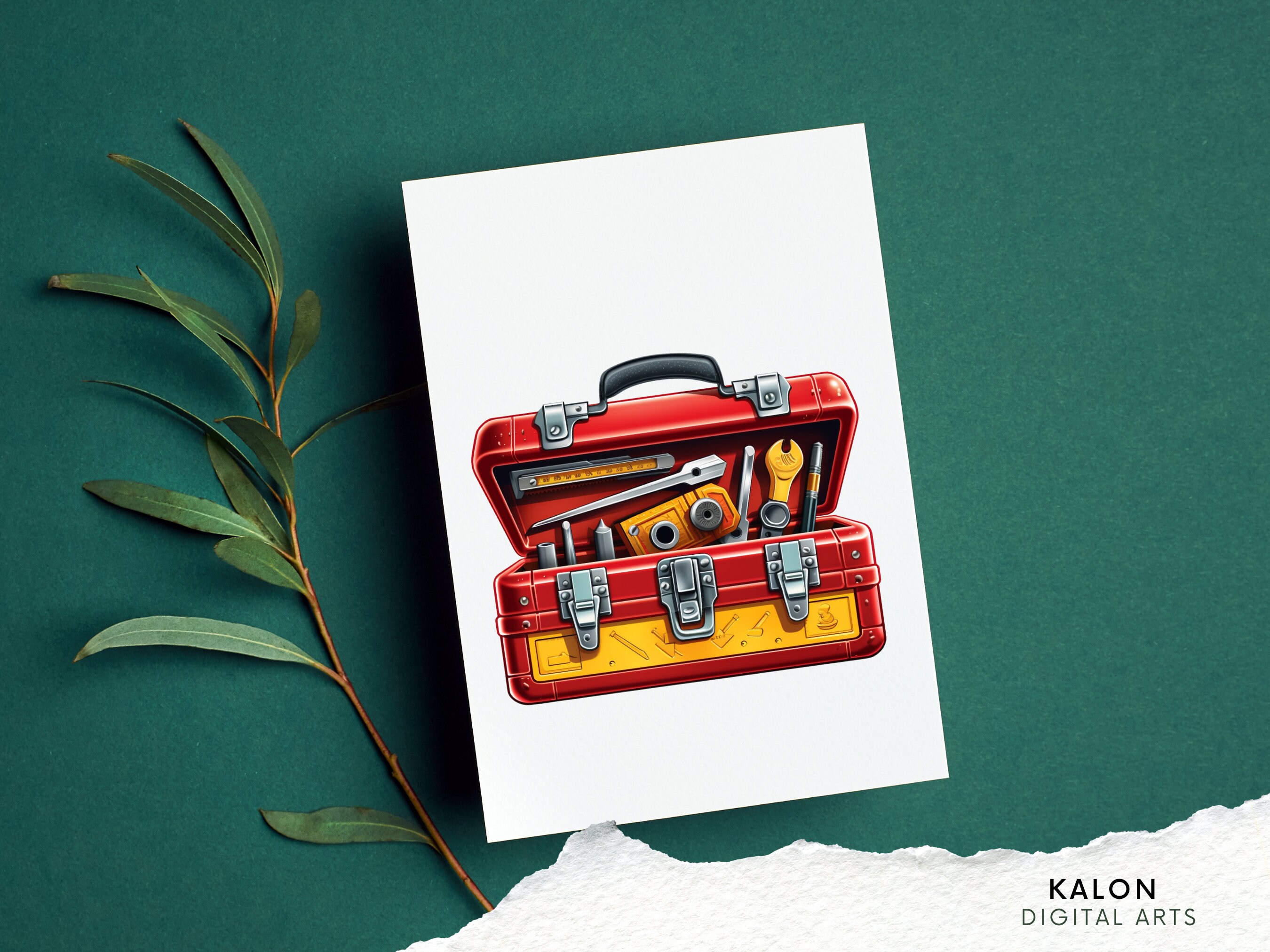 Watercolor Toolbox Clipart Bundle, Wall Art Decoration, Toolbox PNG ...