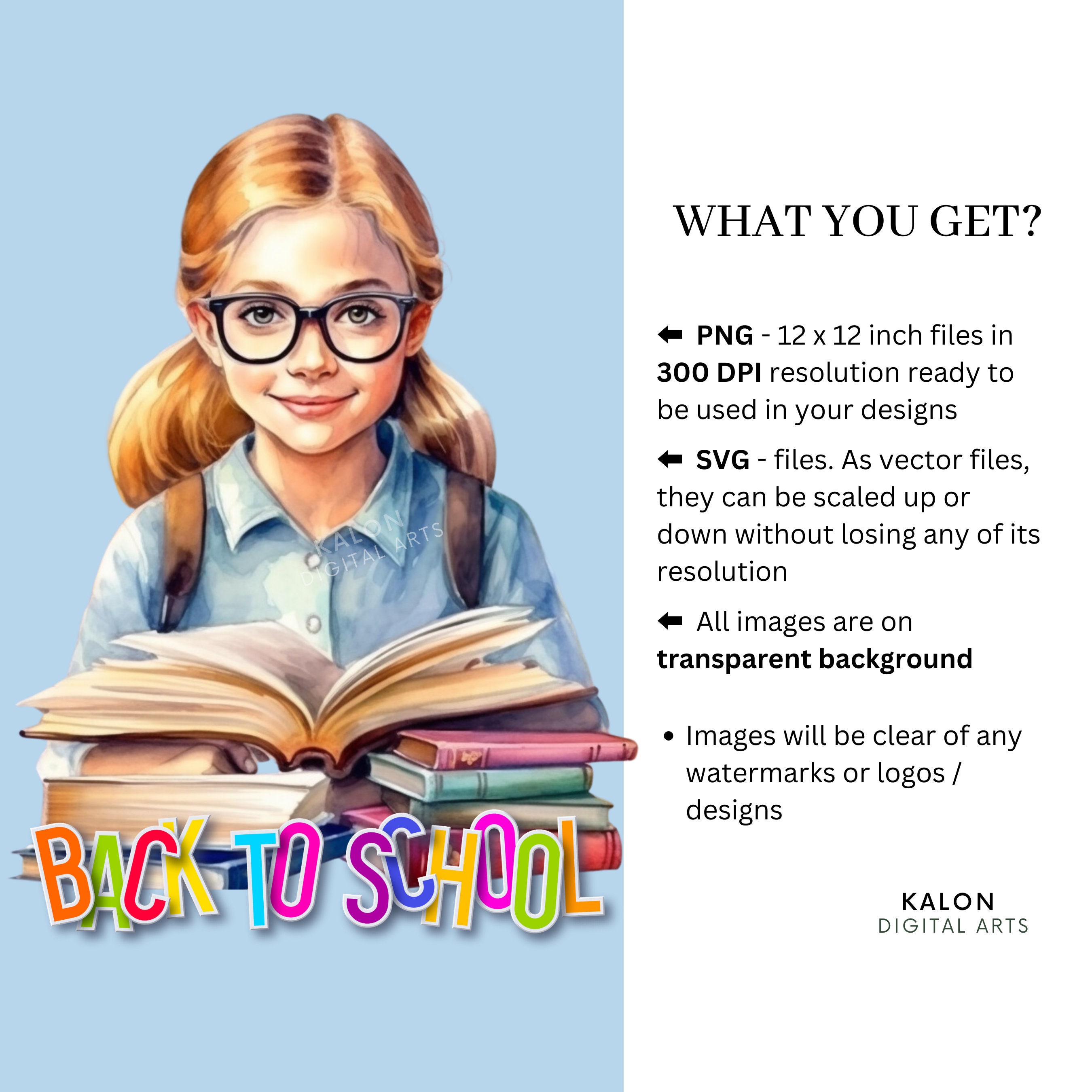 Back to School PNG Clipart Bundle Teacher SVG Graphics - Etsy