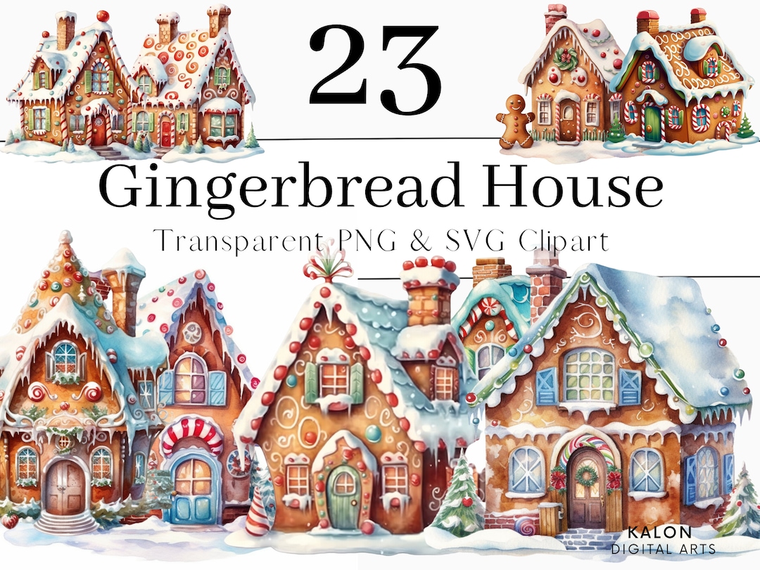 Gingerbread House Watercolor Christmas Clipart PNG, Christmas Junk ...
