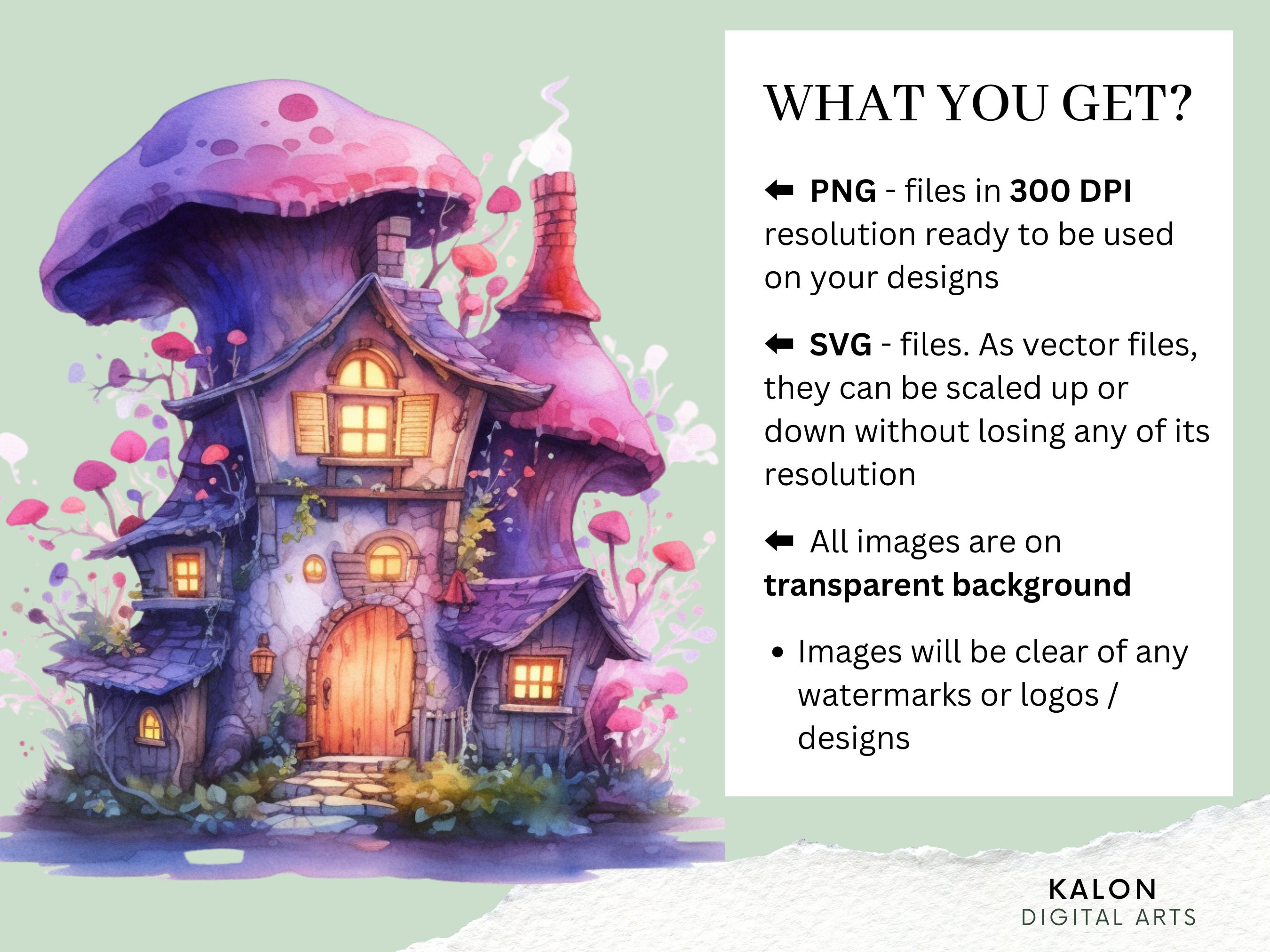 Mushroom House Clipart Bundle PNG, Mushroom Sublimation Design Vector ...