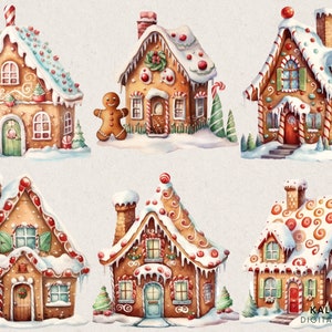 Gingerbread House Watercolor Christmas Clipart PNG, Christmas Junk ...