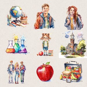 Back to School PNG Clipart Bundle, Teacher SVG Graphics, School SVG ...