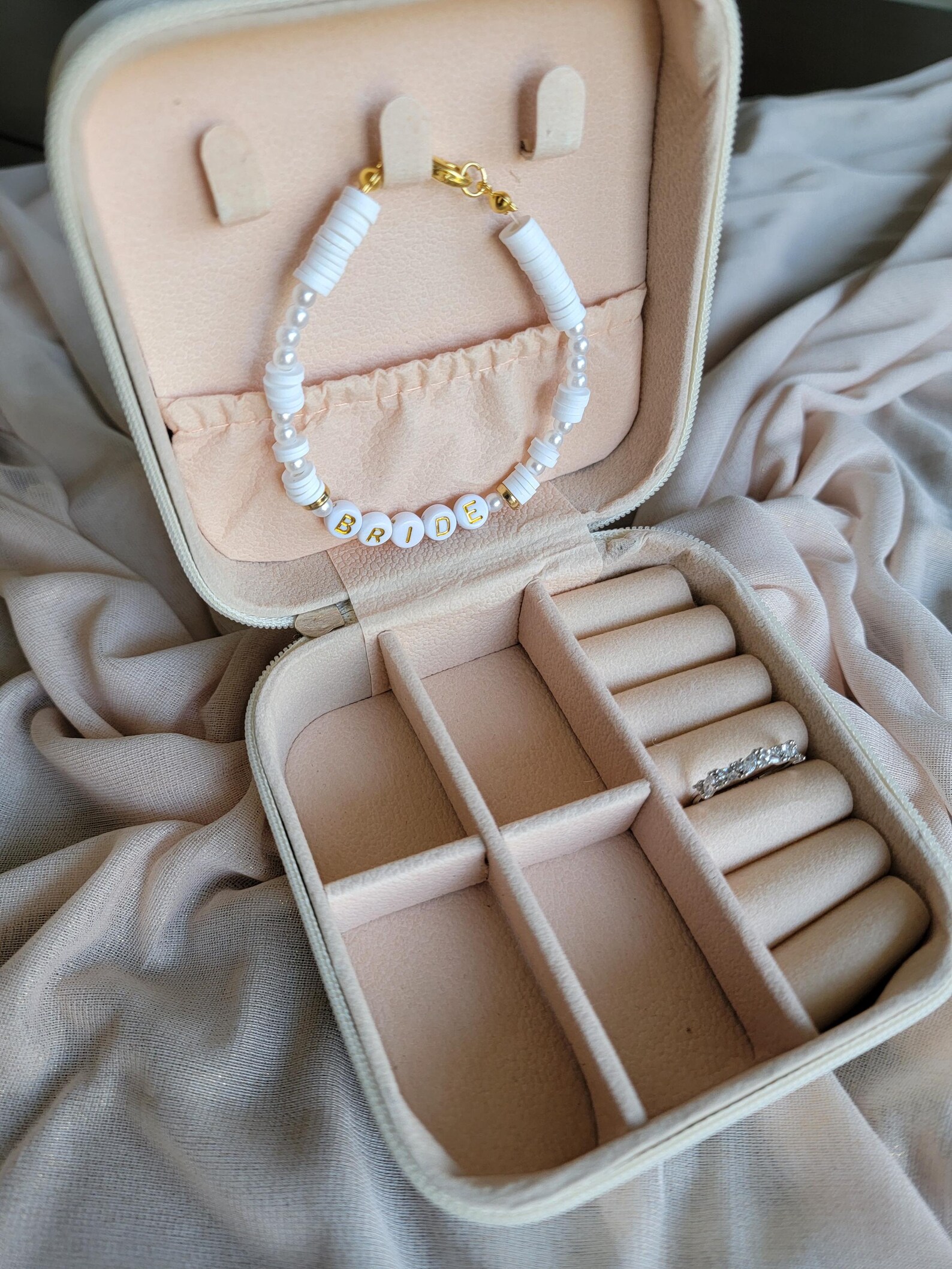 Personalized Jewelry Box With Pearls, Bling Jewelry Case With Pearls ...
