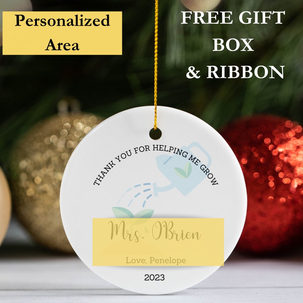 Teacher Thank You Gift, Thank Yor for Helping Me to Grow Christmas ...