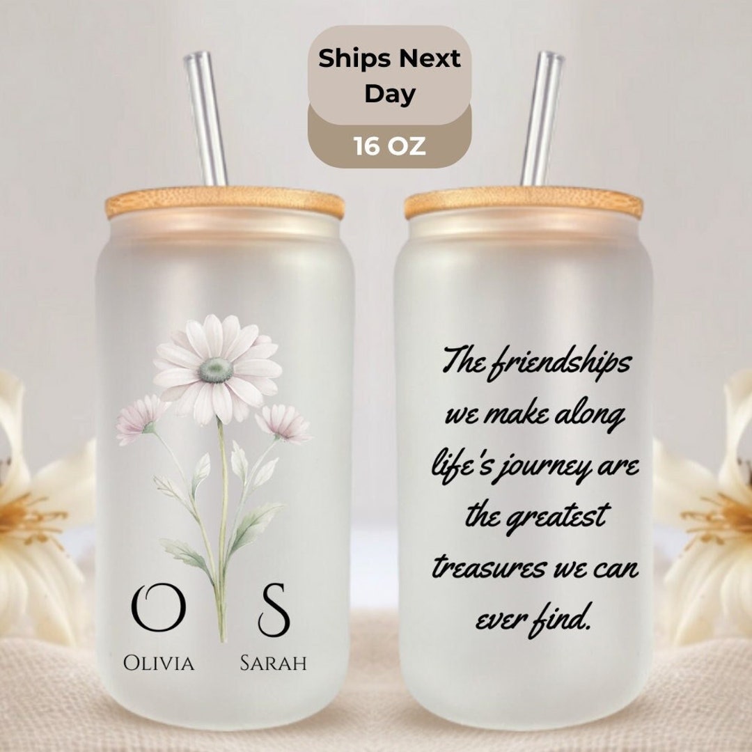 Personalized Friendship Frosted Glass Cup - Personalized Best Friends ...