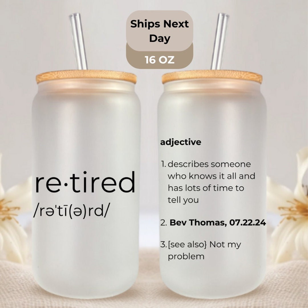 Personalized Retirement Frosted Glass Cup Personalized Friend ...