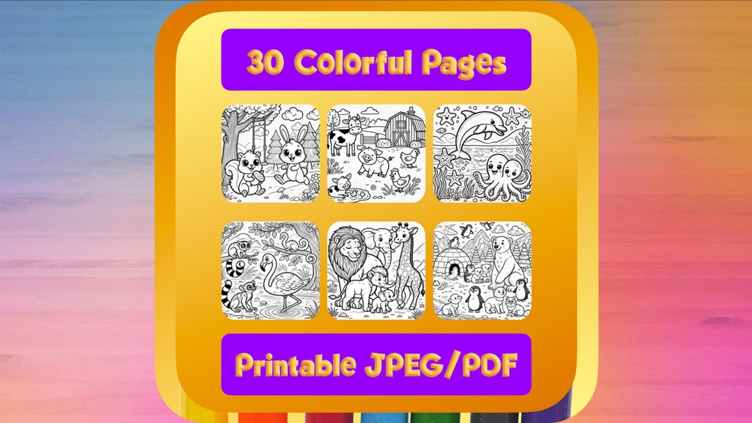 Animal Coloring Pages for Kids | 30 Farm, Sea, Forest Designs (PDF ...