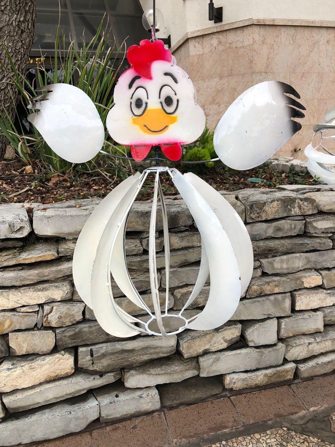 Metal Chicken Spinner Yard Art Garden Decor - Etsy