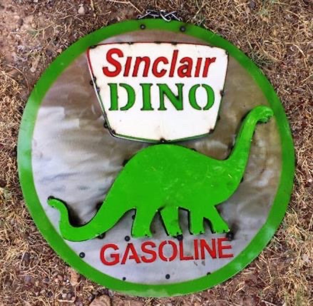 Sinclair Dino Garage Man Cave Metal Wall Art Home Decor - Etsy