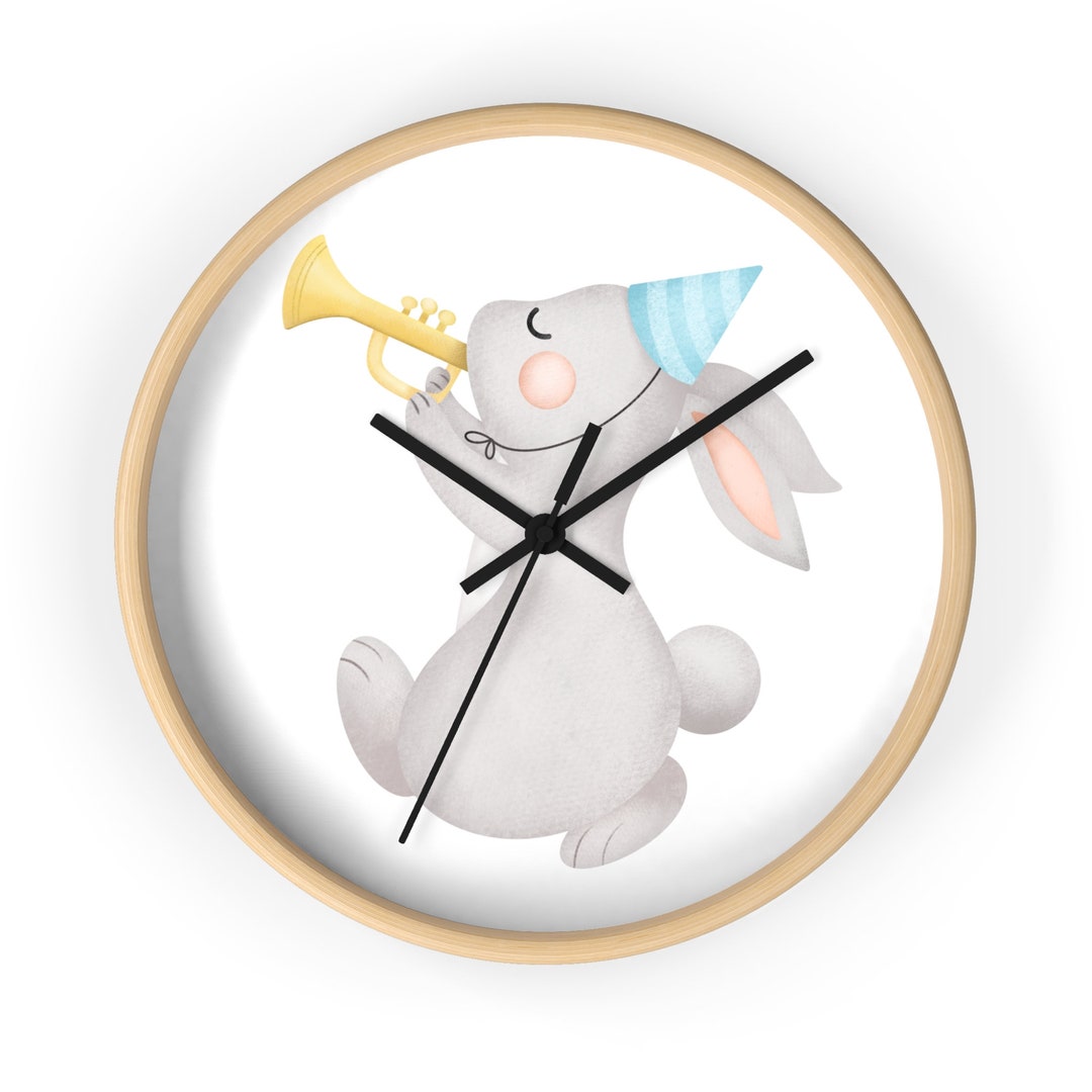 Bunny Nursery Wall Clock for Infants Children Kids Rooms - Etsy