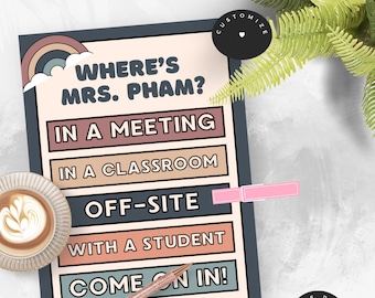 Personalized School Counselor Door Sign, Customized Where is the School ...