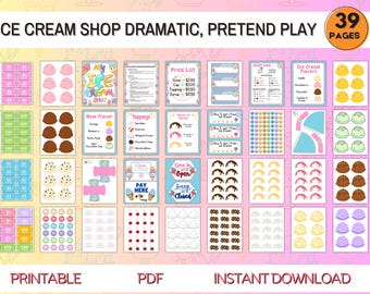 Ice Cream Shop Pretend Play Printable, Dramatic Play, Preschool ...