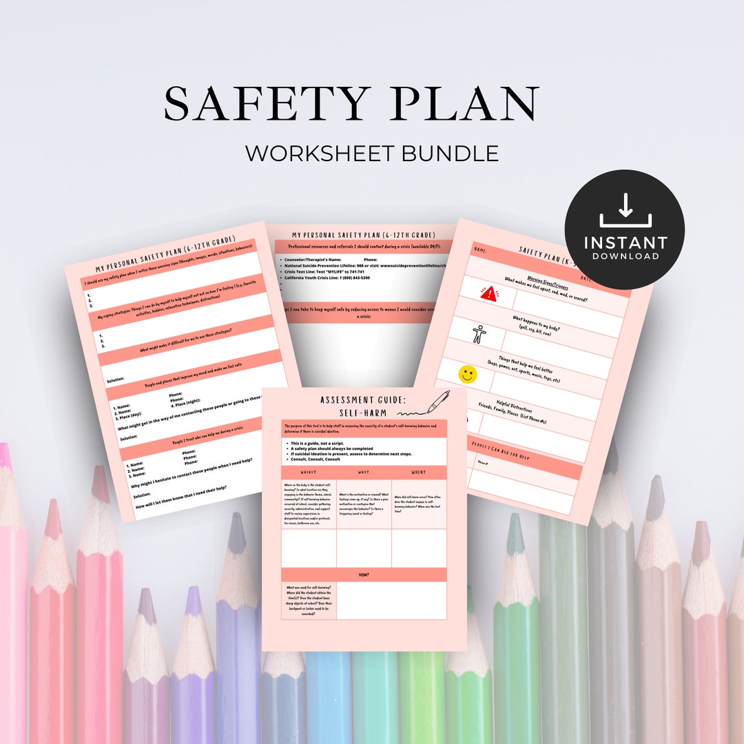 Crisis Safety Plan | Therapy Aid | Therapy Office Decor | Psychology ...