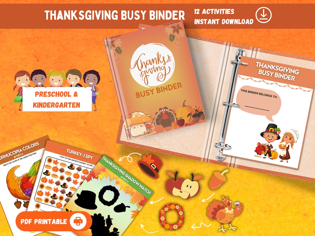 Thanksgiving Binder | Busy Book | Learning Binder | Montessori ...
