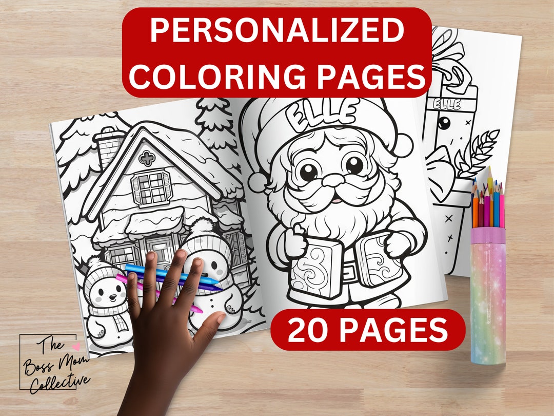 Personalized Christmas Coloring Page | Kids Coloring Sheet | Holiday ...