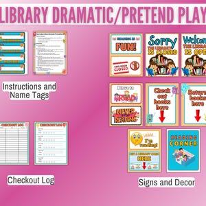 Library Dramatic Play Printable | Pretend Play Classroom | Imaginative ...